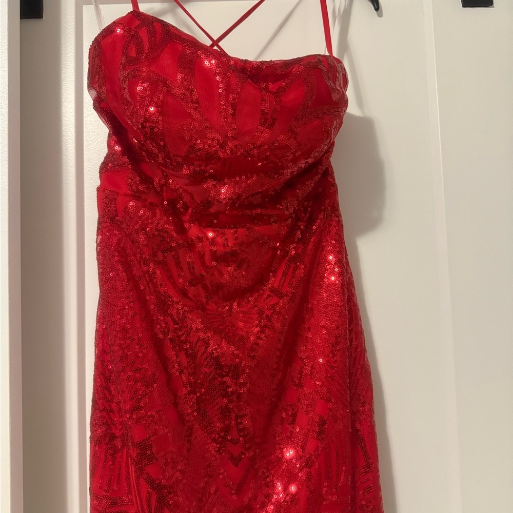 Red Sequin Mini Dress - Gem